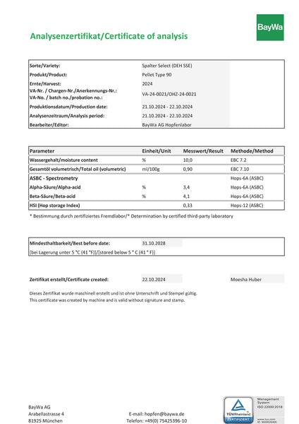 Spalter Select GR Hop Pellets (2024) – Hop Alliance